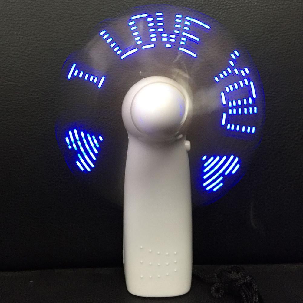 QHUDLV PLGEBR USB LED Clock Fan,Programmable Message,Mini Flexible PC ...