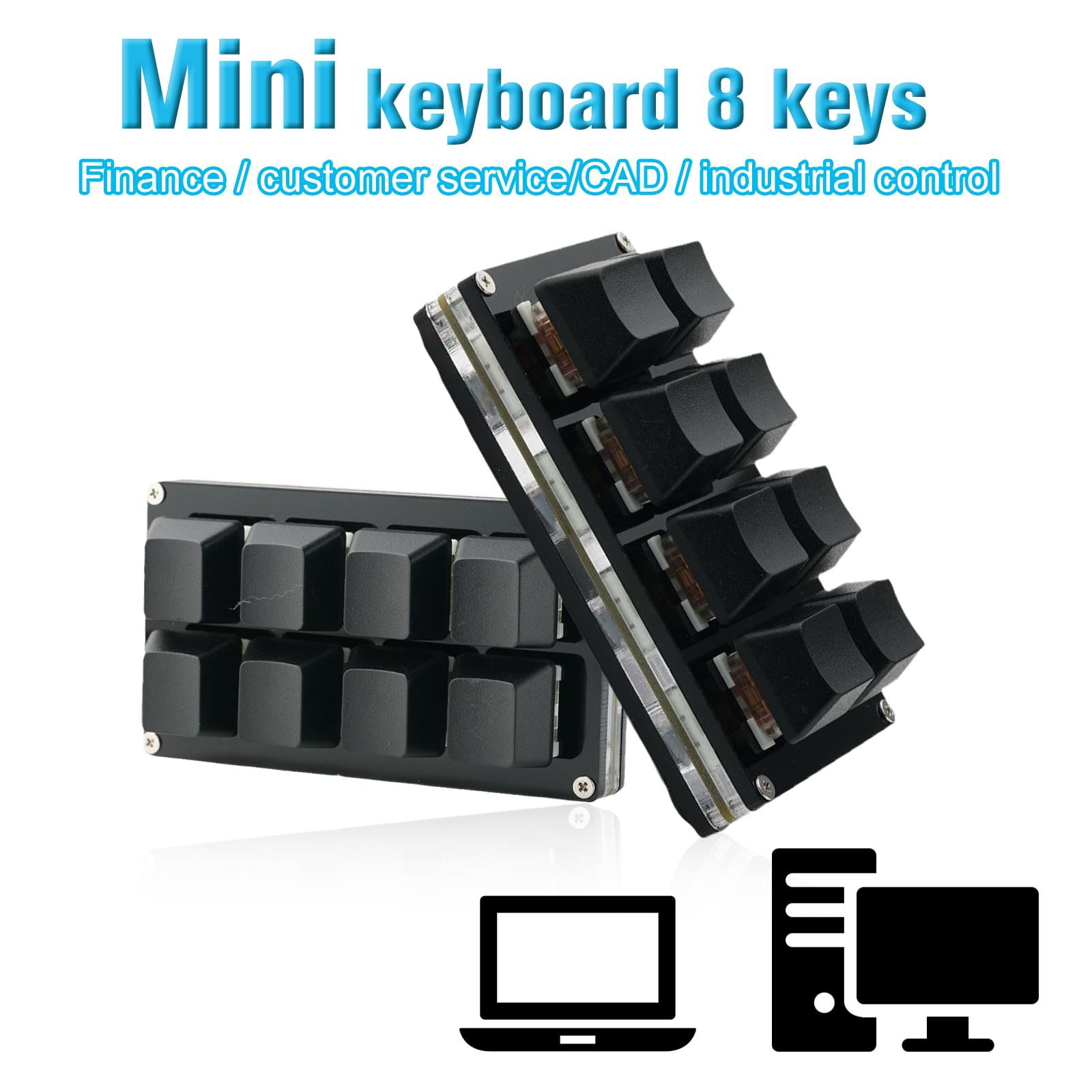 QHUDLV Programmable USB Keypad,8 Mechanical Keys for Windows and Linux ...