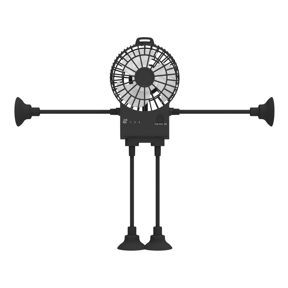 QHUDLV Robot Desk Fan with Suckers, Rechargeable Portable Table Fan, 3 ...