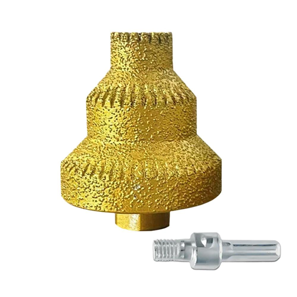 QHUDLV Sawtooth Pagoda Drill Bit, Golden 2.4 in Brazed Reaming Bit for ...