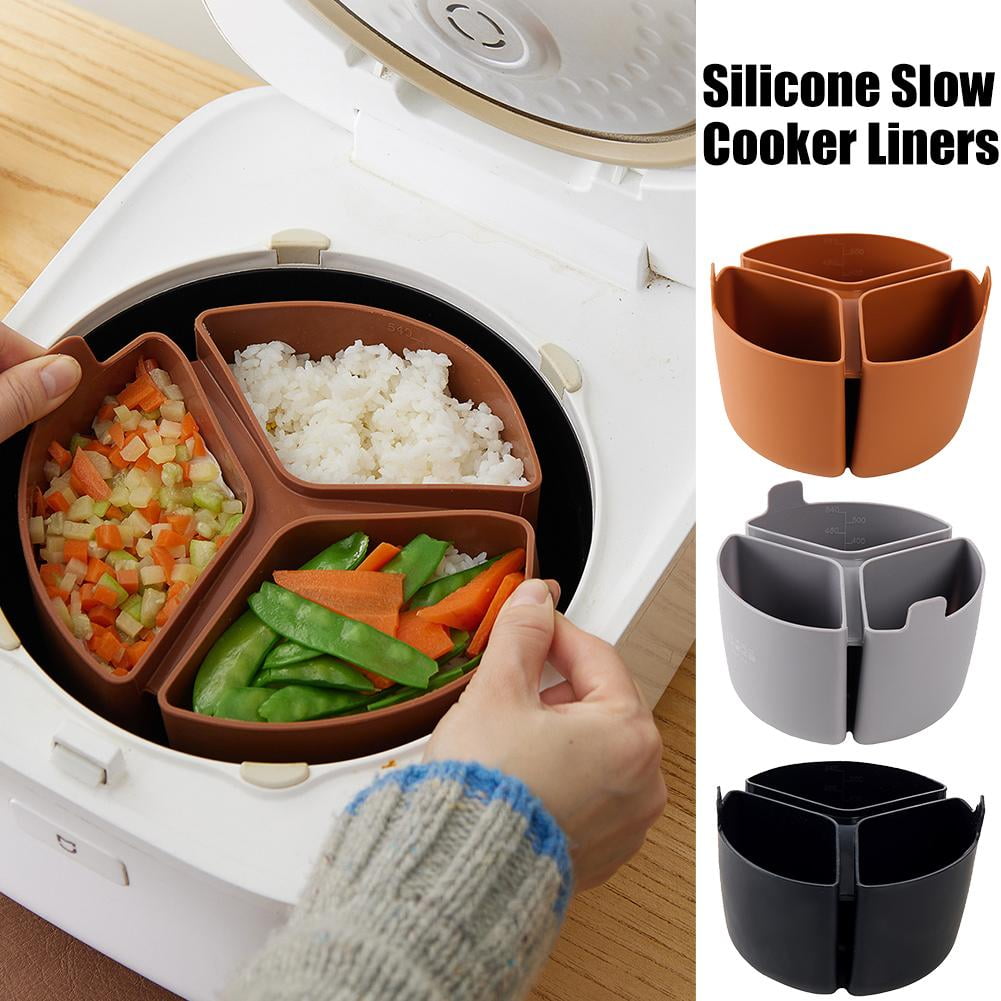 QHUDLV Silicone Slow Cooker Liners,Crock Pot Dividers Silicone,Reusable ...