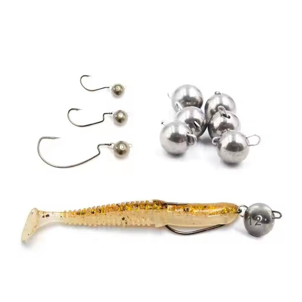 QHUDLV Sinker Fishing Jig Head Weights Soft Lure Group Hook GXU ...