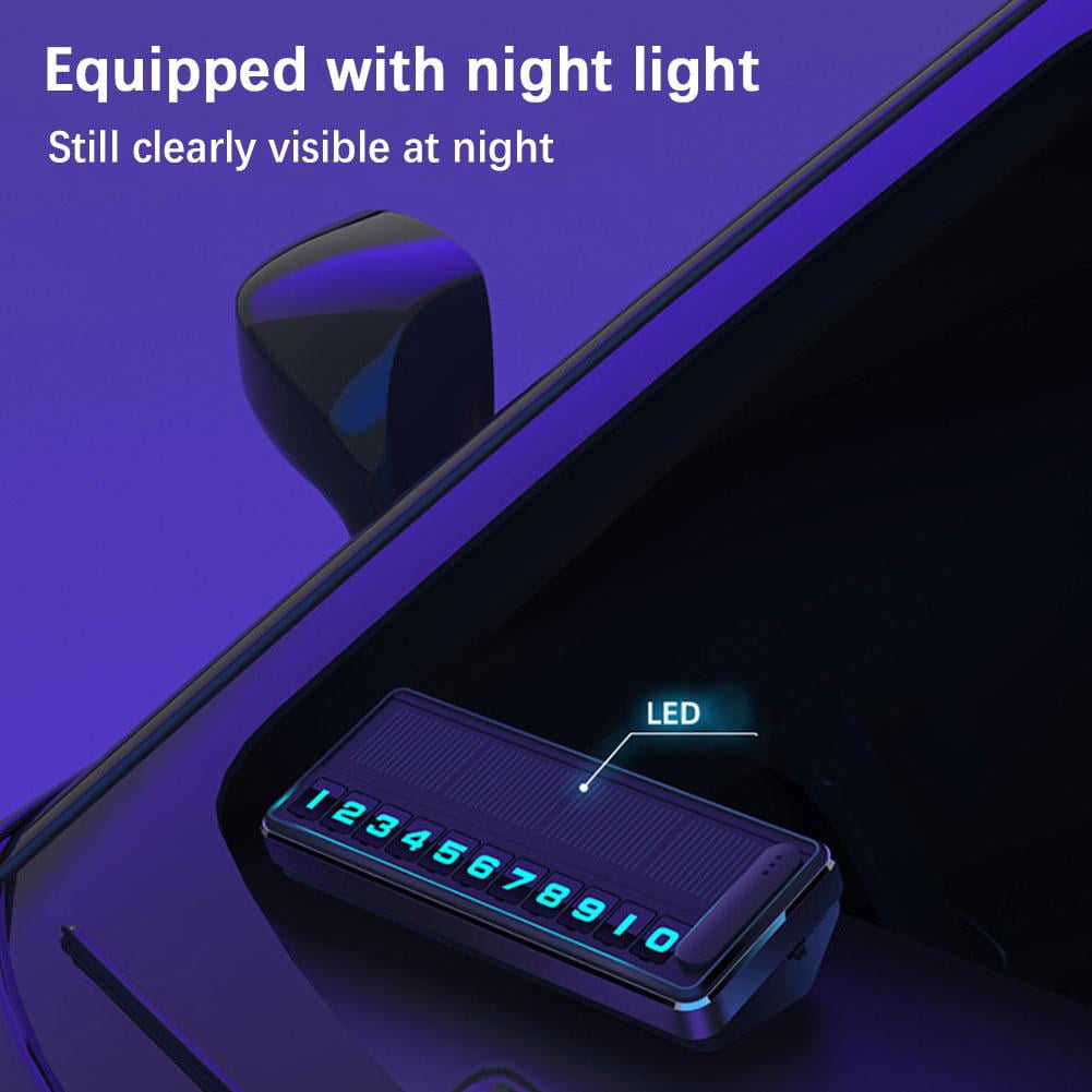 QHUDLV Solar Car Number Plate,LED Temporary Parking Card,Hidden ...