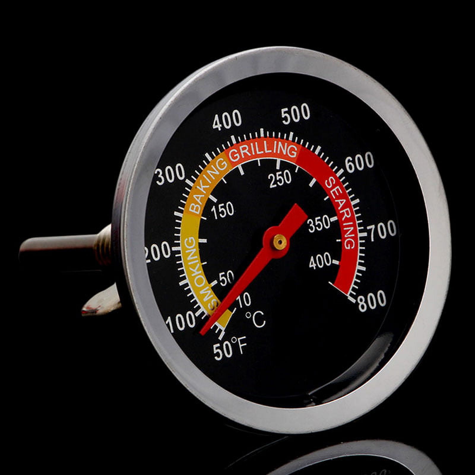 QHUDLV Steel 400 Degrees Celsius Thermometer BBQ Smoke Grill Oven ...