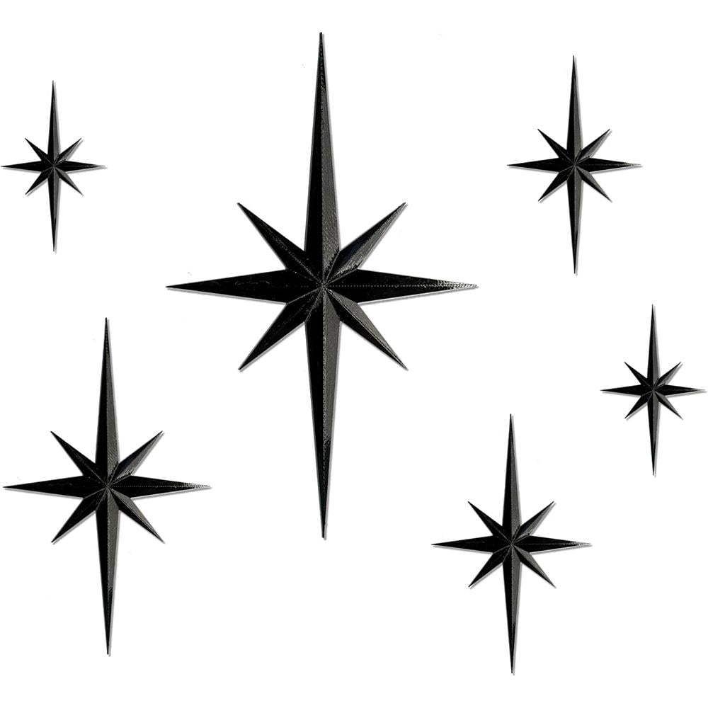QHUDLV Stylor Mid Century Modern Decor, Retro 3D Star Art Wall ...