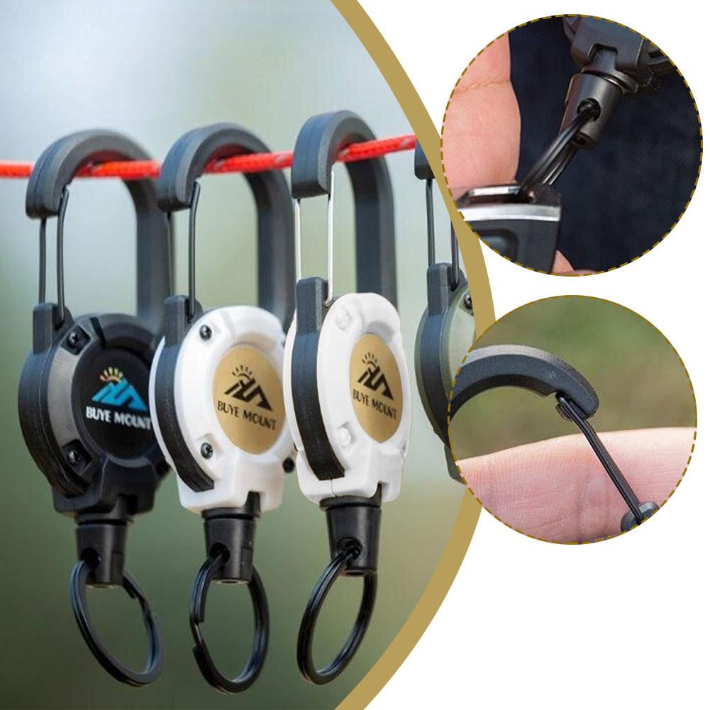 QHUDLV Tactical Retractable Keychain, Heavy Duty Carabiner for Camping ...