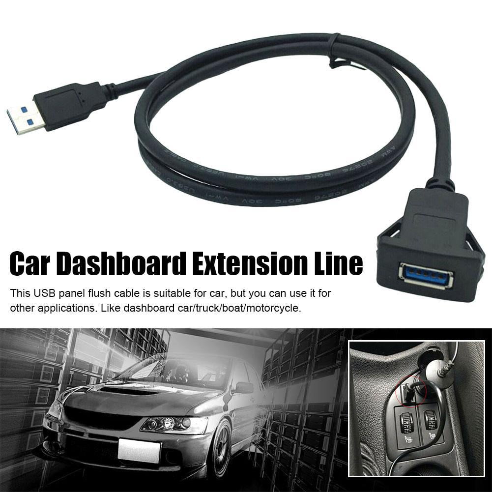 QHUDLV USB 2.0 Socket Adapter Connector,Extension Cable for Car, New ...