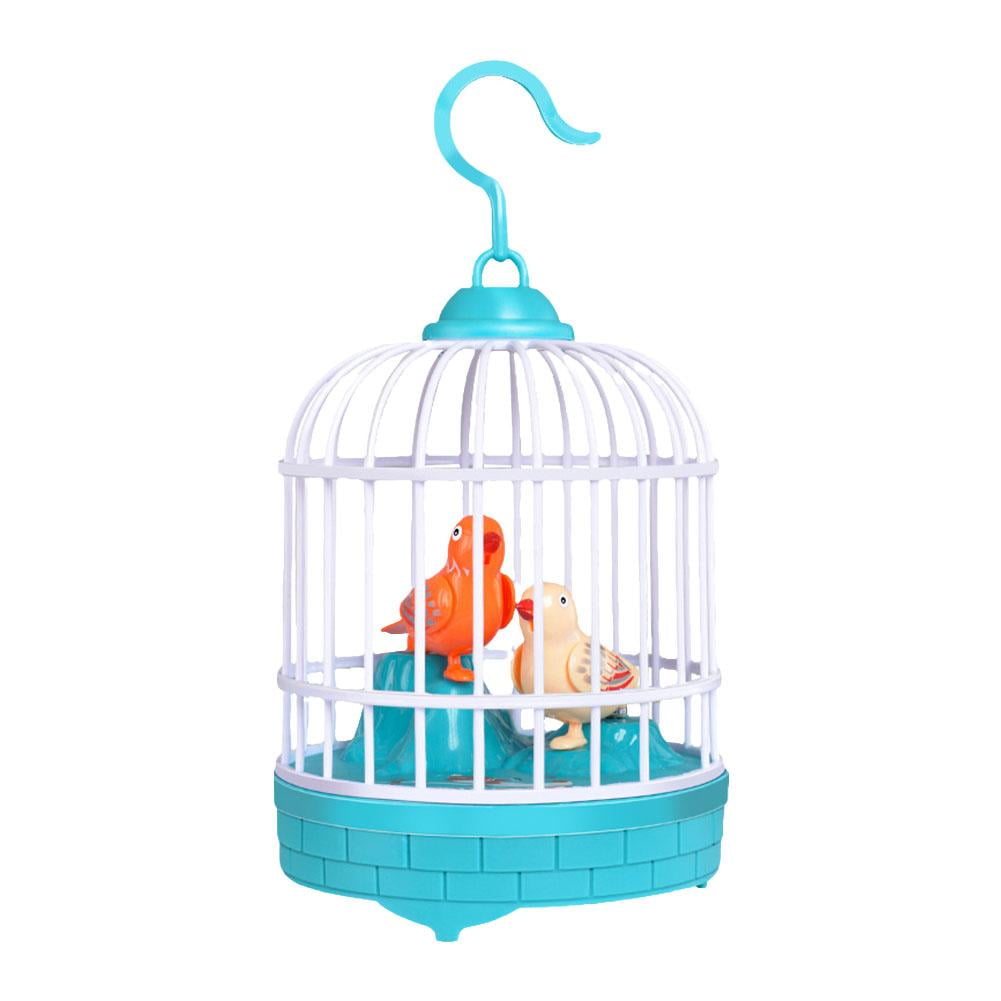 QHUDLV Voice-Controlled Induction Double Bird Cage Blue Children'S Bird ...