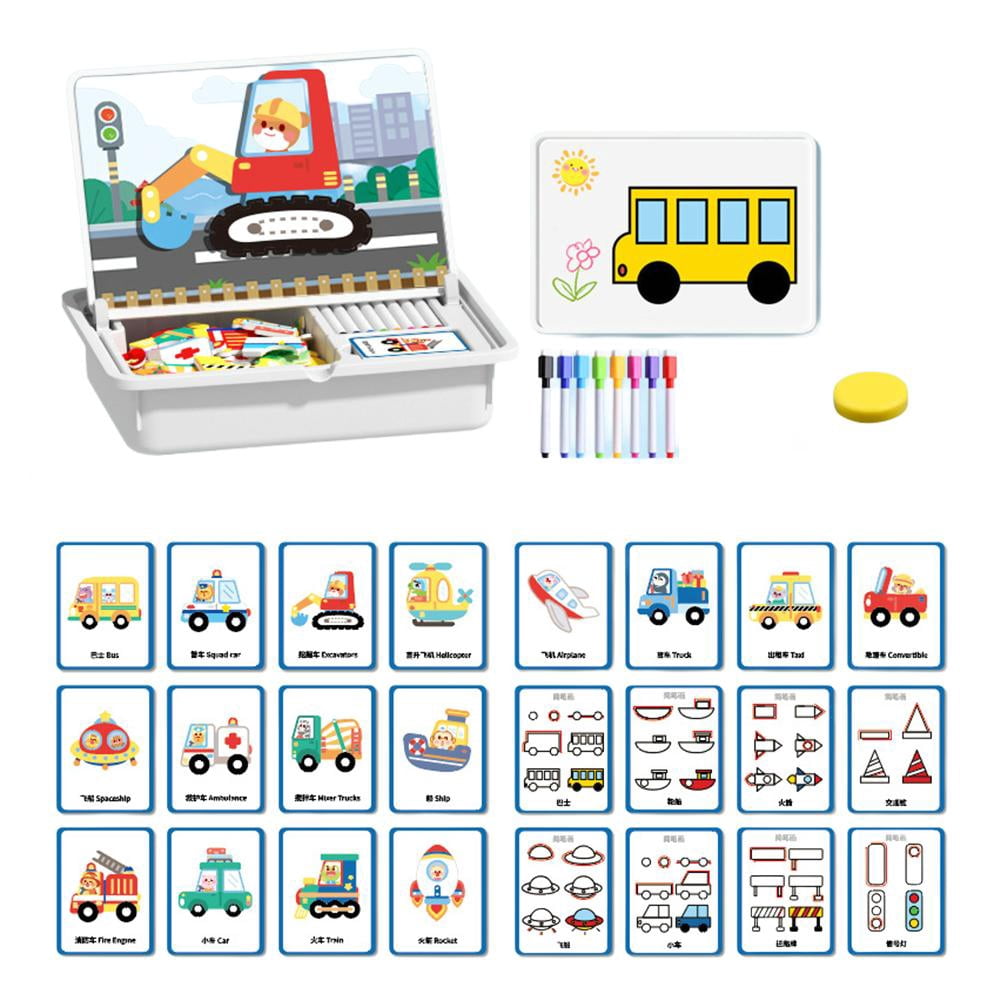 QHUDLV Wooden Magnetic Jigsaw Puzzles Toy, Magnetic Puzzle Boxes with ...