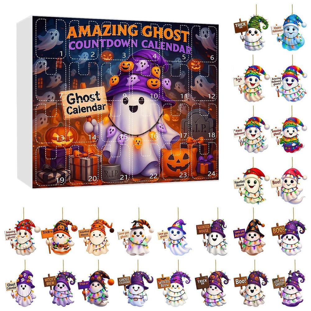 QHUDLV jileijar 2025 Halloween 2D Ornaments Countdown Set,Halloween ...