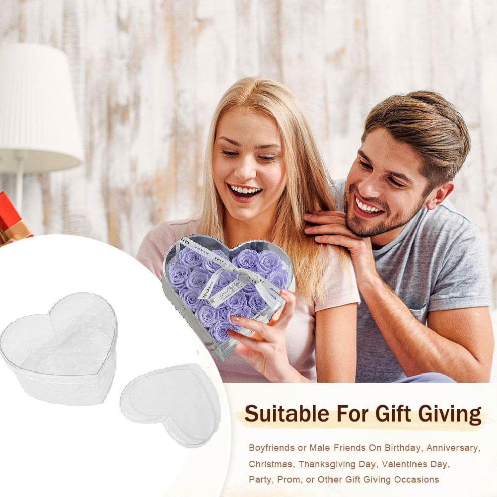 QHUDLV pulto Heart Vase 2025 New Clear Acrylic er Vase Heart Shaped Boxes for ers Valentines Day ...
