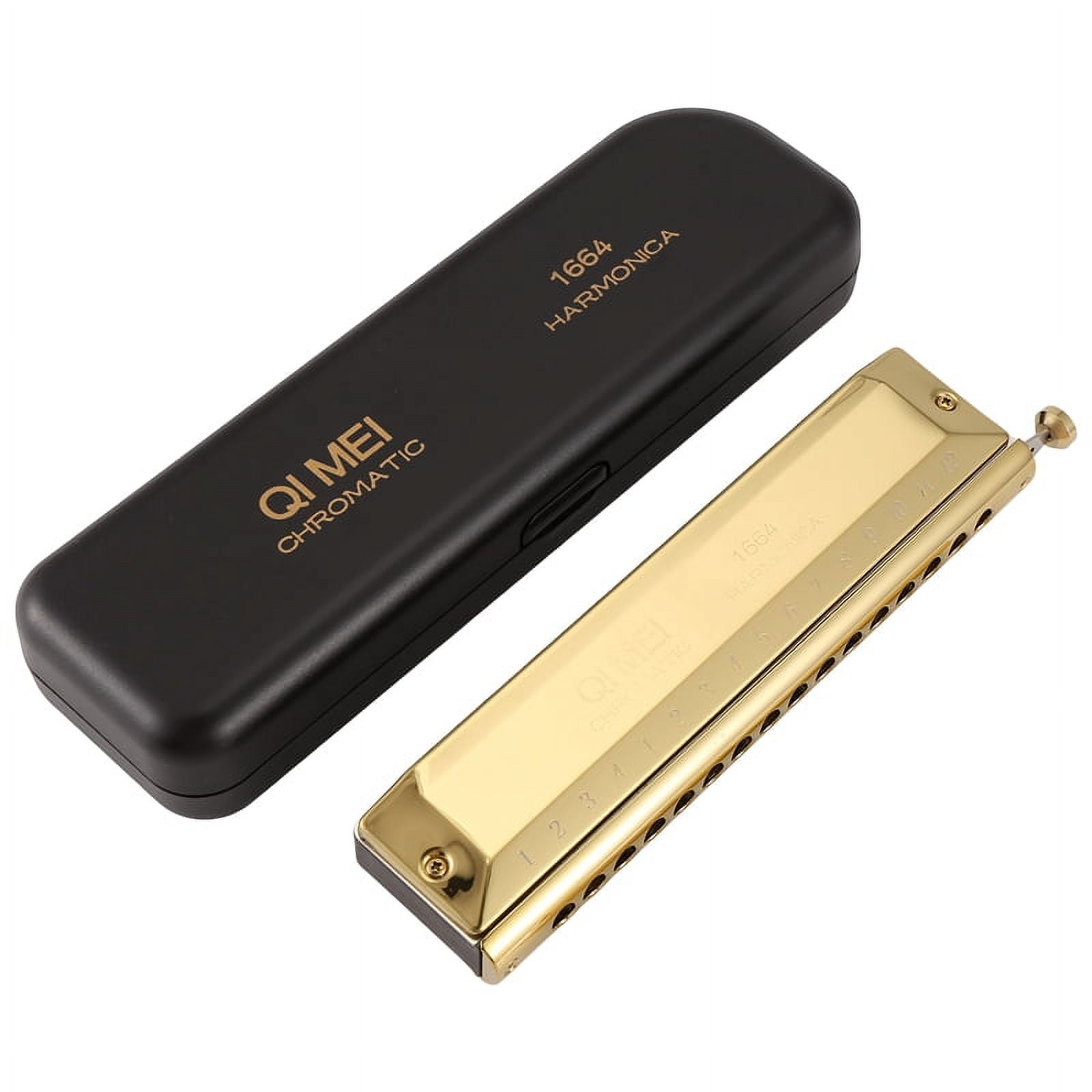 QI MEI Chromatic Harmonica 16 Hole 64 Tone Mouth Organ Instrumentos ...