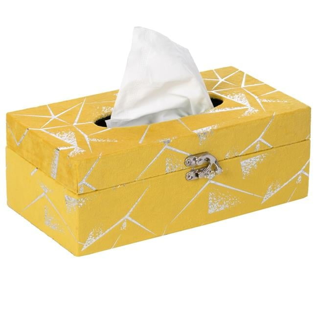QI003978-RC-YL 3.50 x 10 x 5 in. Rectangular Velvet Modern Paper Facial ...