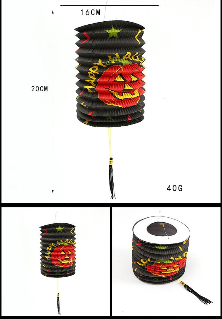 QIAKAA 2024 Halloween Supplies Halloween Pumpkin Paper Lantern Scene ...