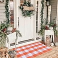 QIAKAA Halloween Decoration Fall Outdoor Rug Orange Plaid Outdoor Rug ...