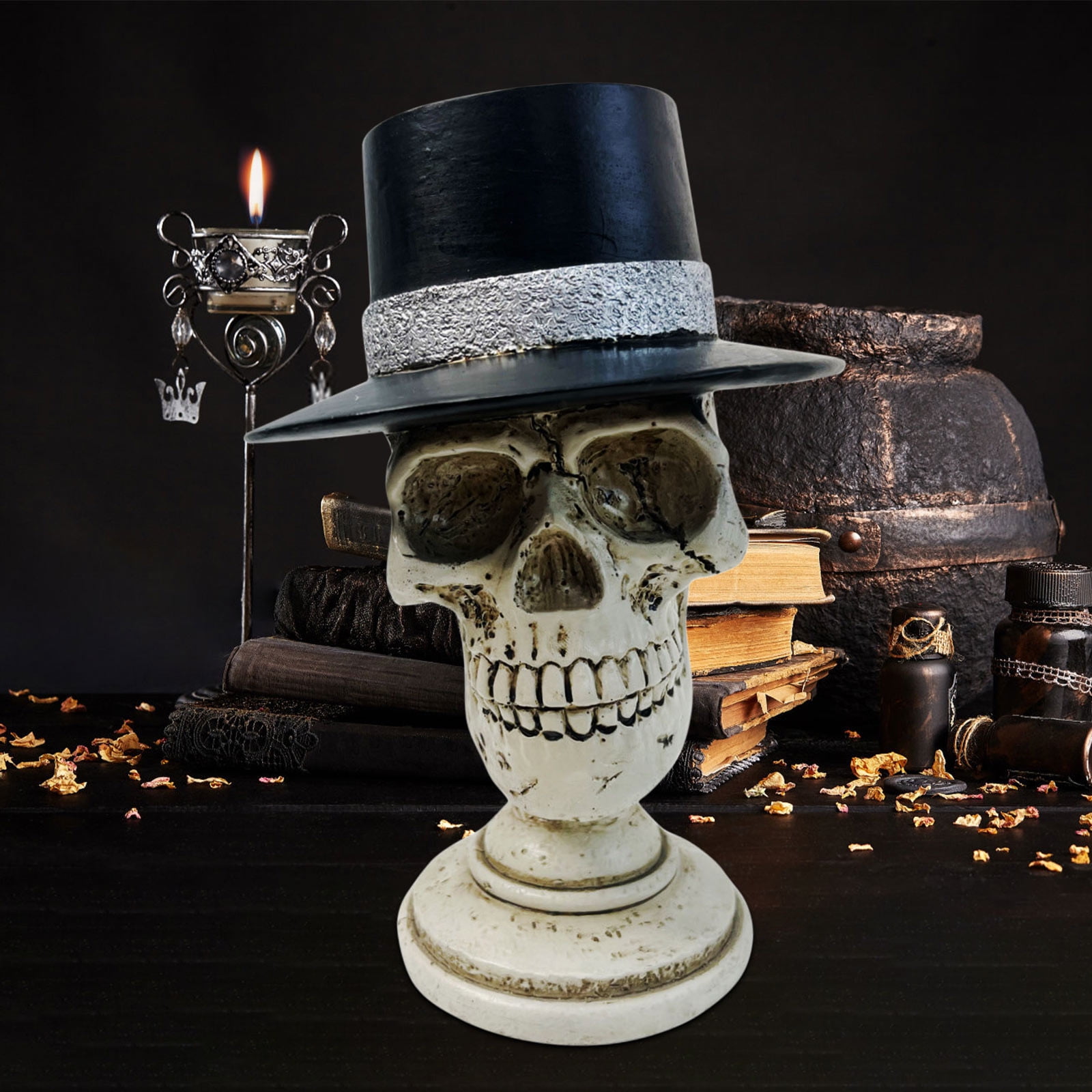 QIAKAA Trick or Treat! Halloween Skeletons Resin Realistic Fake ...