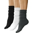 QIANJIA Scrunch Slouch Socks 3 Pairs Womens Crew Knee High Extra Long ...