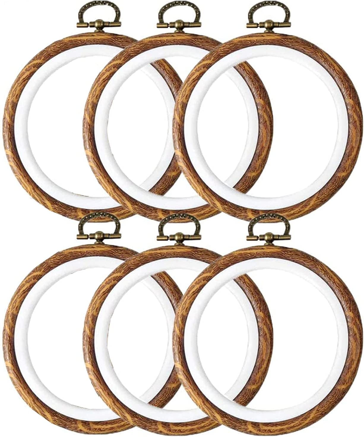 QIANJINL Cross Stitch Hoops Set for Art Craft Sewing and Hanging (4.1 ...