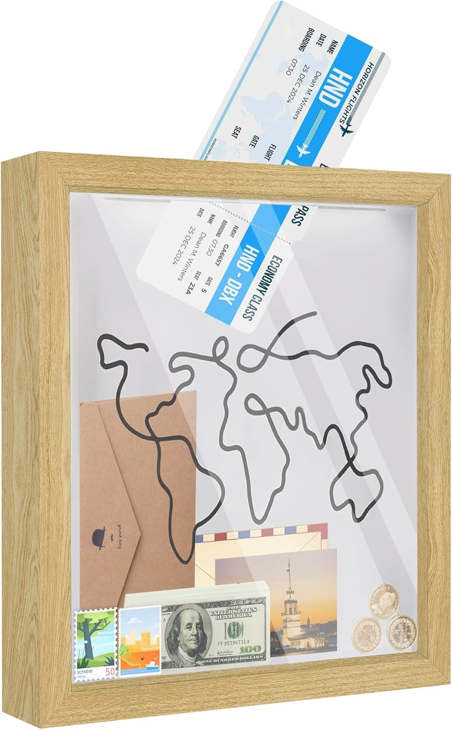 QIANSHUO Adventure Archive Box - Travel Shadow Box Frame - Walmart.com
