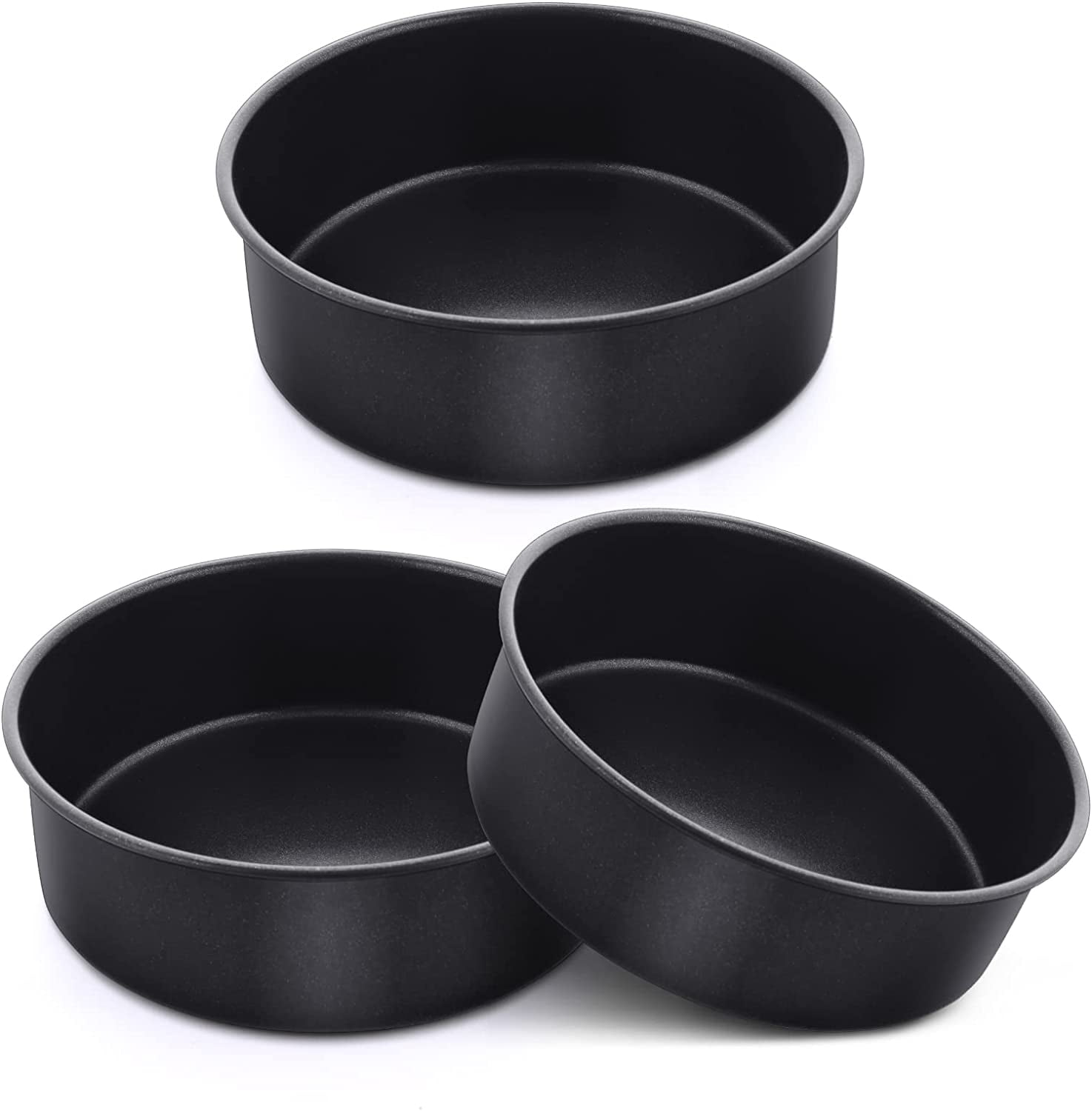 QIANSHUO Cake Pan Set - Nonstick Stainless Steel Mini Round Cake Pans ...