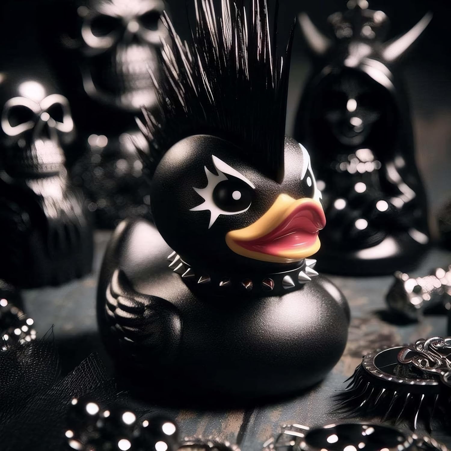 QIANSHUO Punk Duck Goth Resin Duck - Unique Gothic Gifts & Collectibles ...