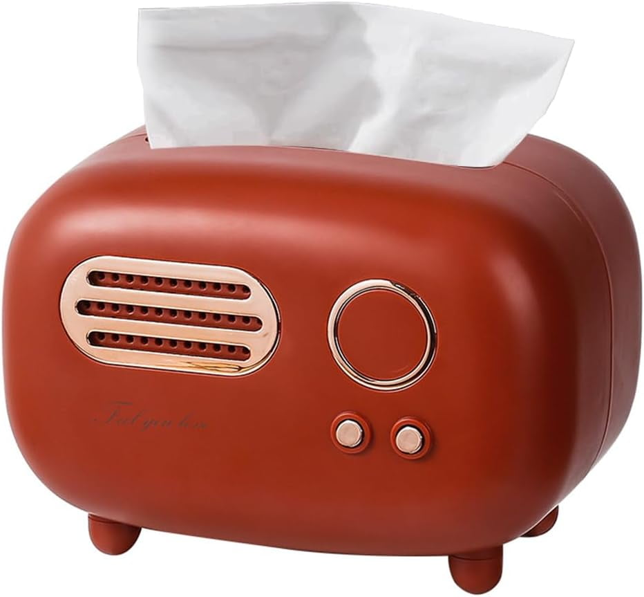 QIANSHUO Retro Radio Shape Tissue Cover Box - Unique Multifunction ...