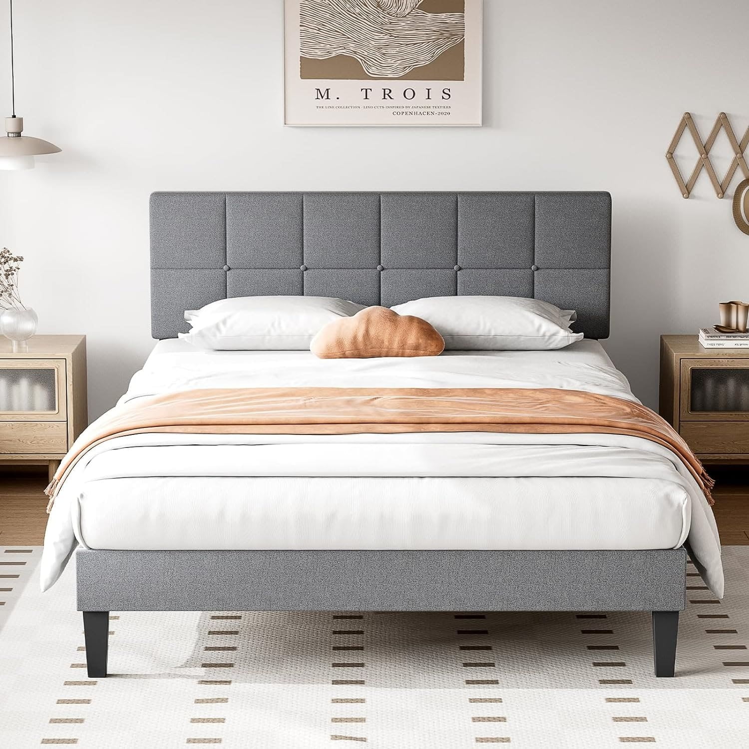 QIANYA INC Bed Frame, Modern Platform Bed Frame with Adjustable ...