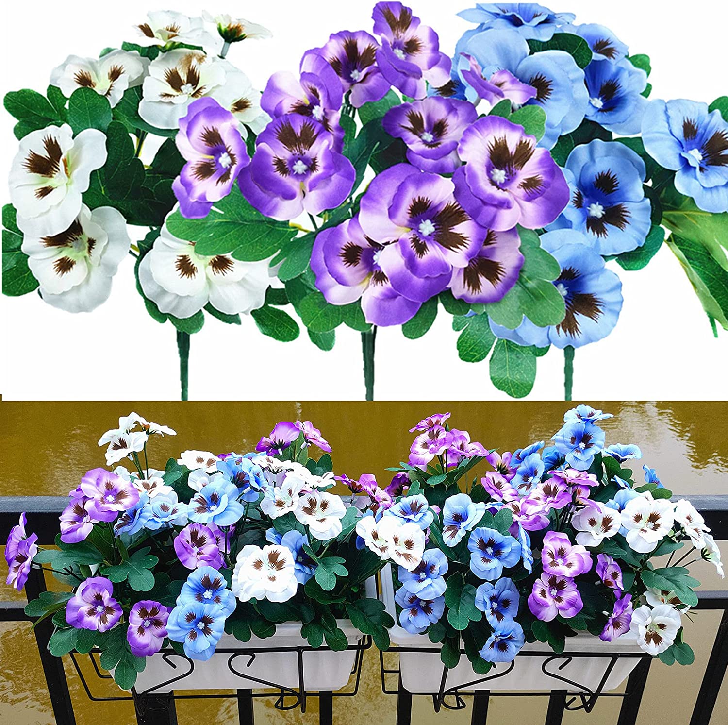 QIANYUN Artificial Pansies viola Faux Pansies Fake Flowers Pansy Small ...