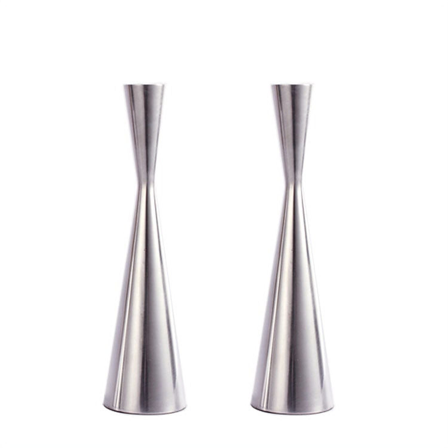 QIAOIDEA Set of 2 Metal Taper Candlesticks Candleholder Vintage Mid ...