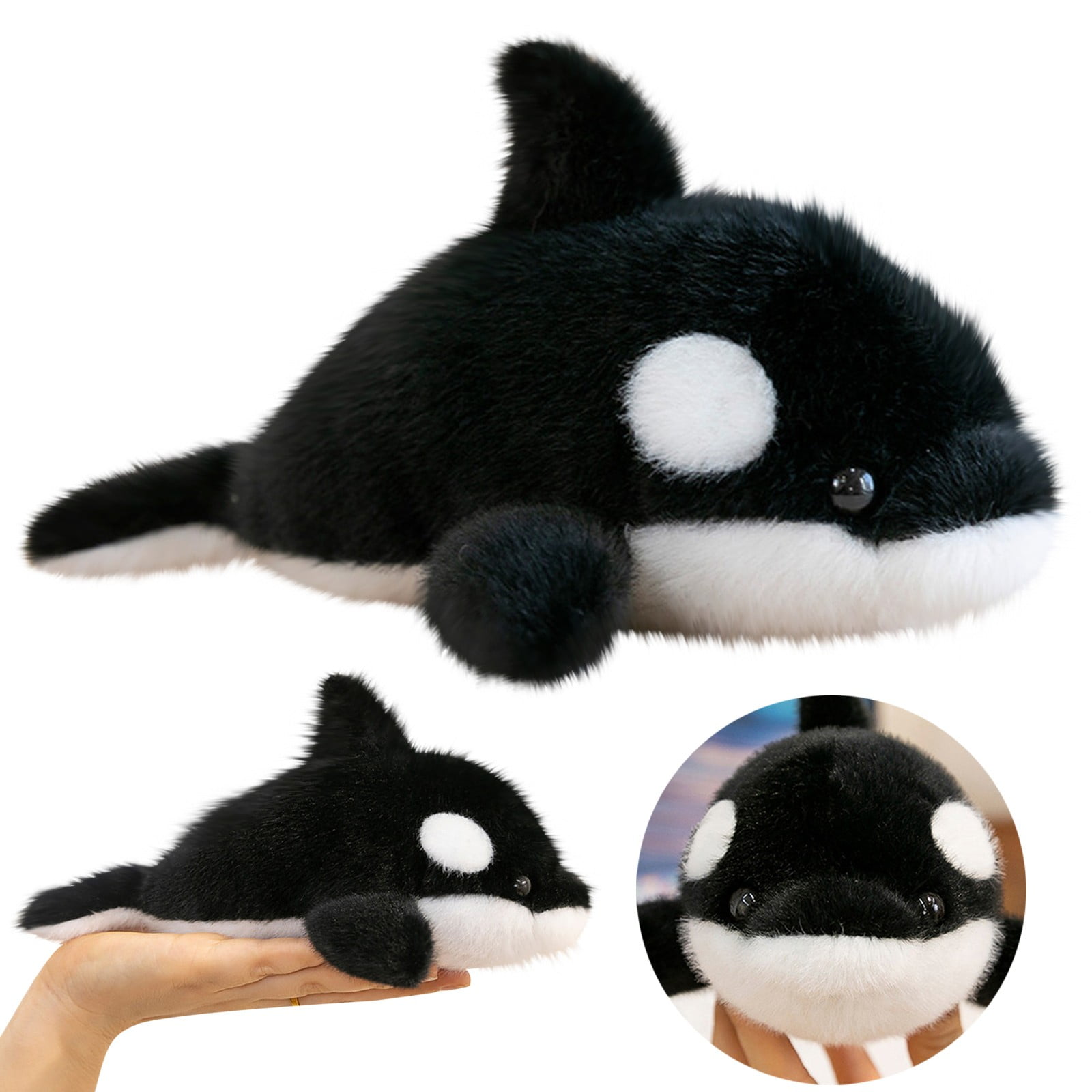 QIAOKUN Soft Stuffed Animal Plushies - Cuddly Shark Orca Seal Toy For ...