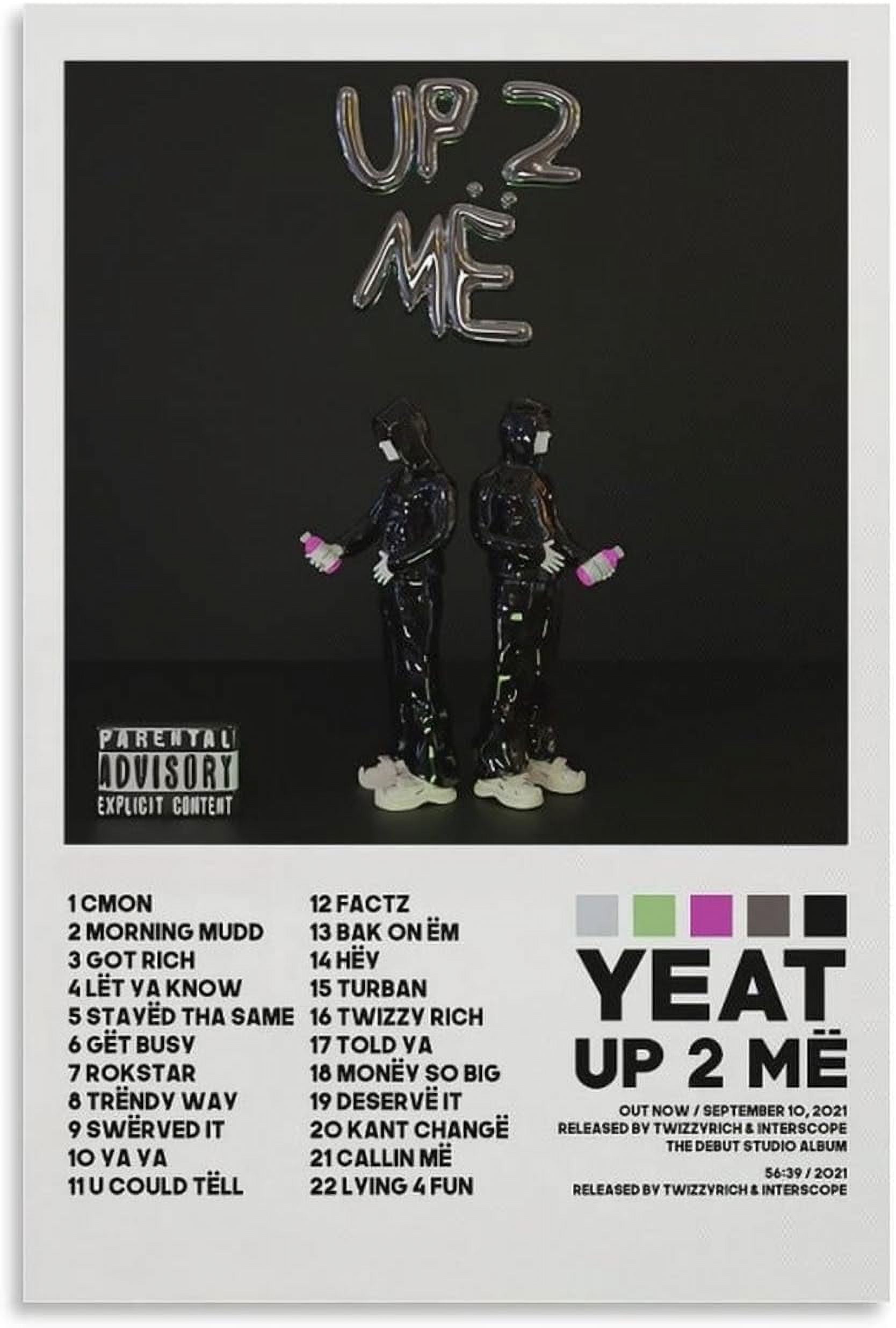 QIAOZ Yeat Poster Up 2 Me Album Cover Poster for Room Aesthetic Canvas ...