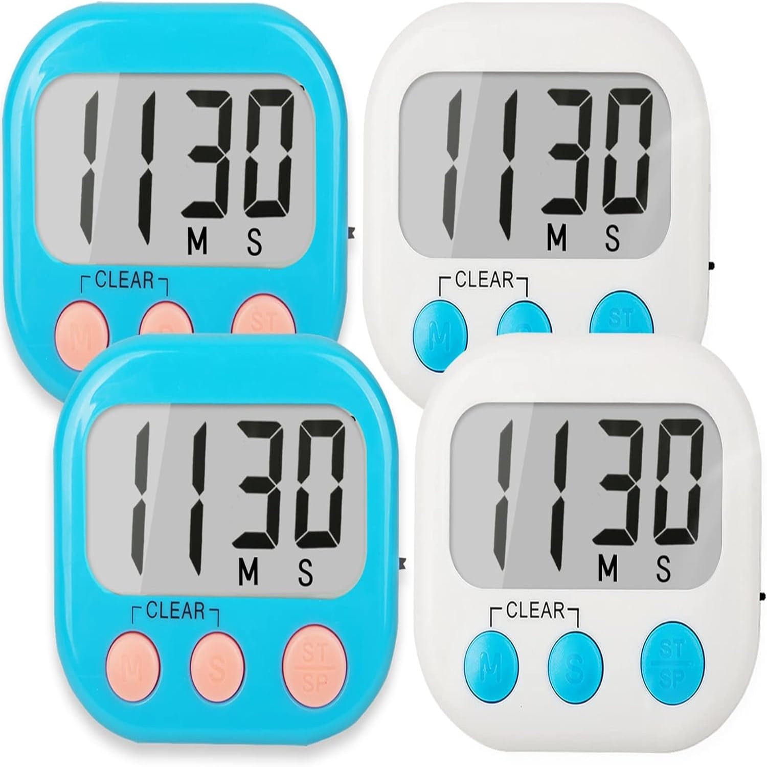 QIBAXXYL Vibrant Large Set of 2 Magnetic Digital Classroom Timers ...