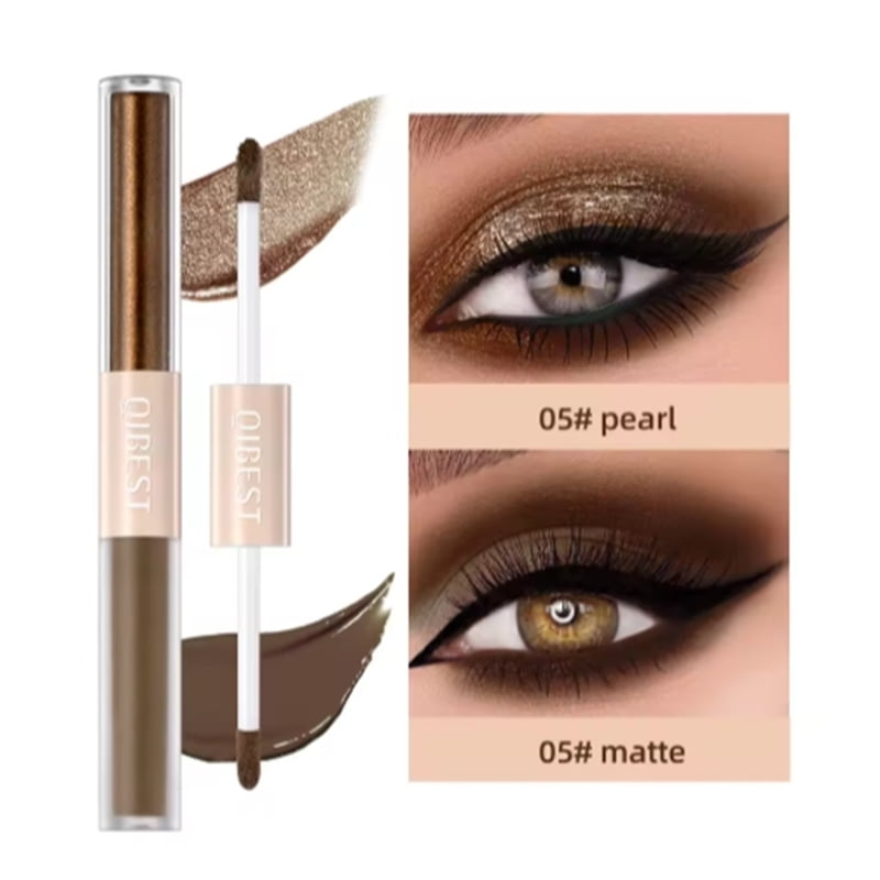 QIBEST Double-head Glitter Liquid Eyeshadow Contour Blush Pigment ...