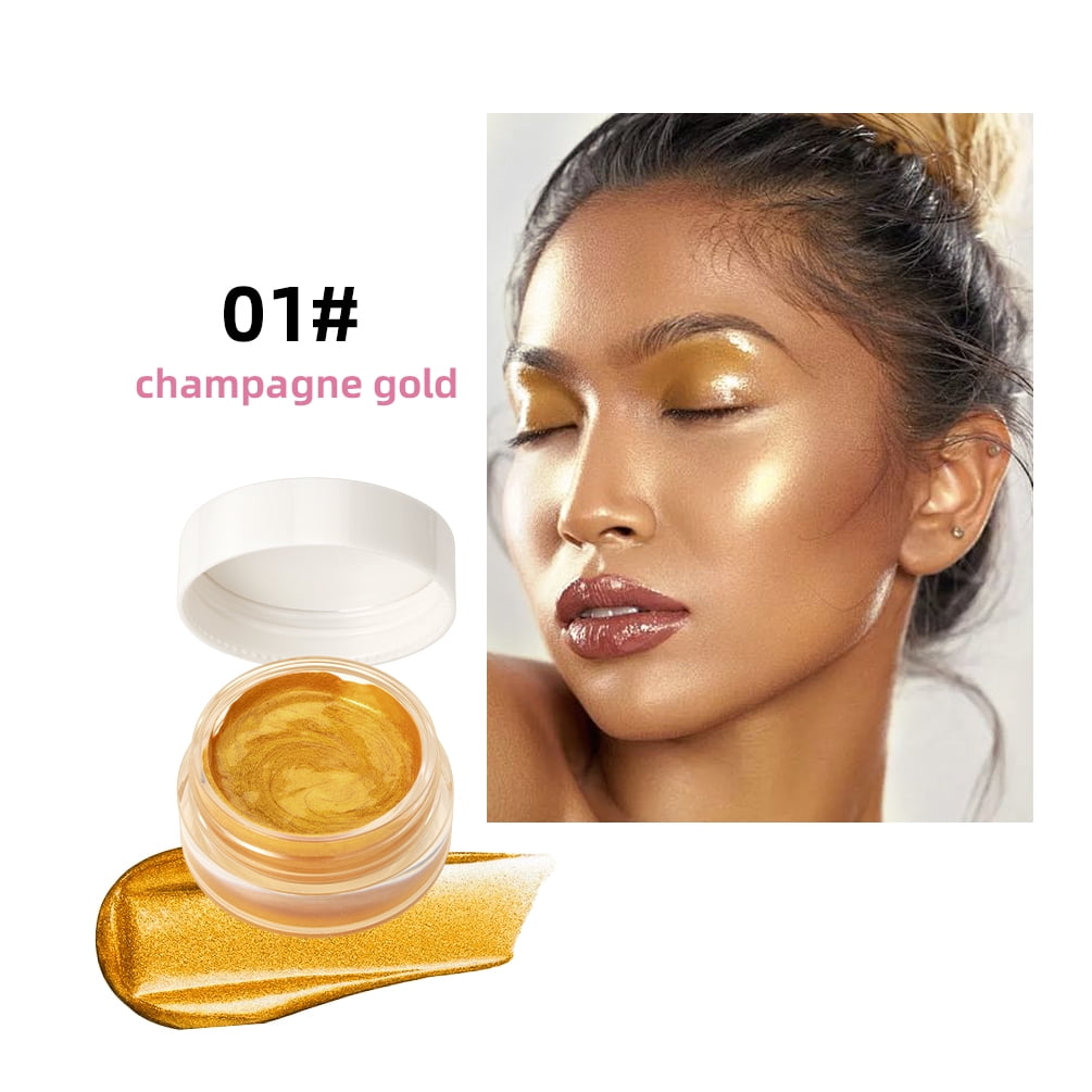 QIBEST Shimmer Glitter Highlighter Cream Eye Shadow Silkworm Gold Face ...