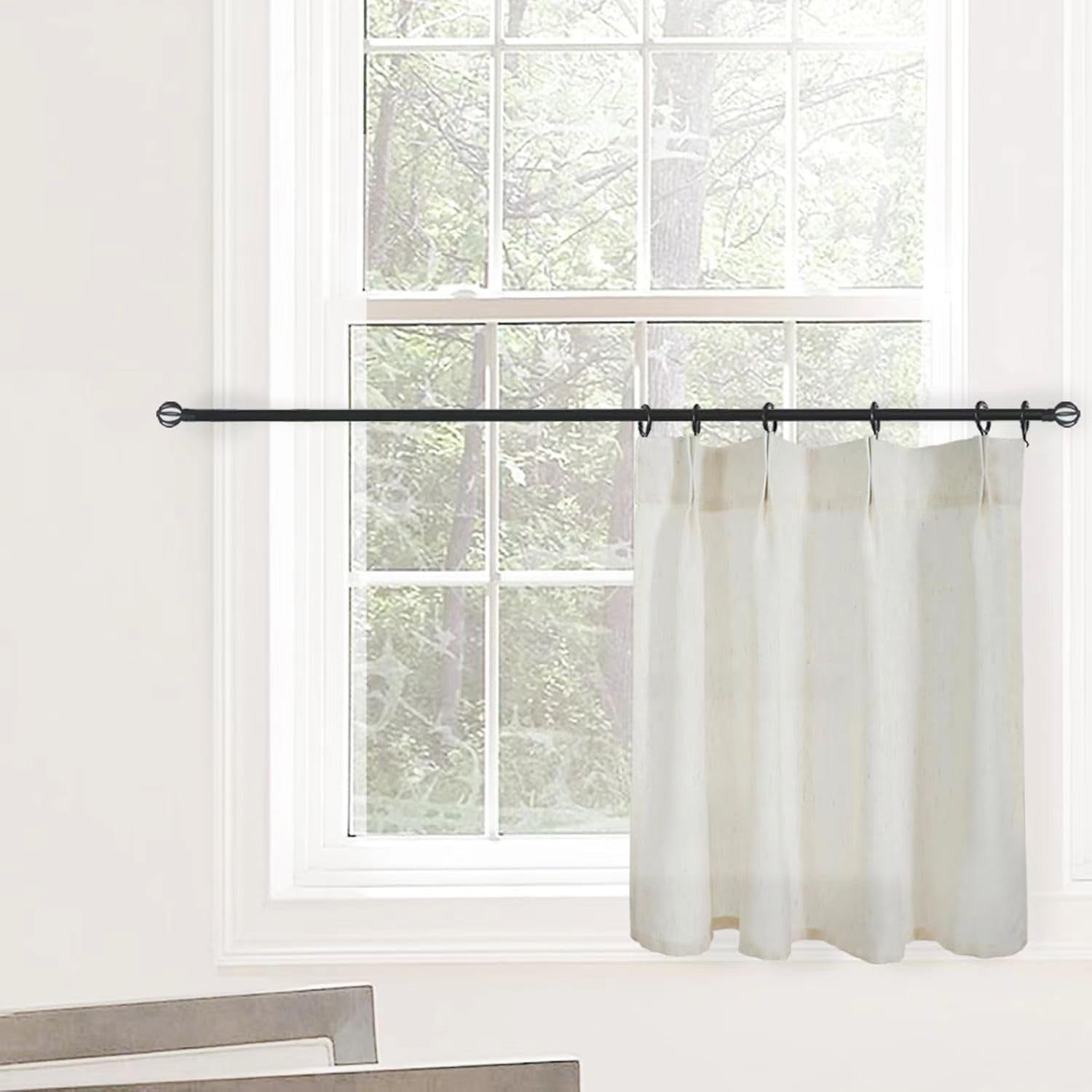 QICICI-Basement Window Curtains,Small 12 Inch Length Sheer Semi Privacy ...