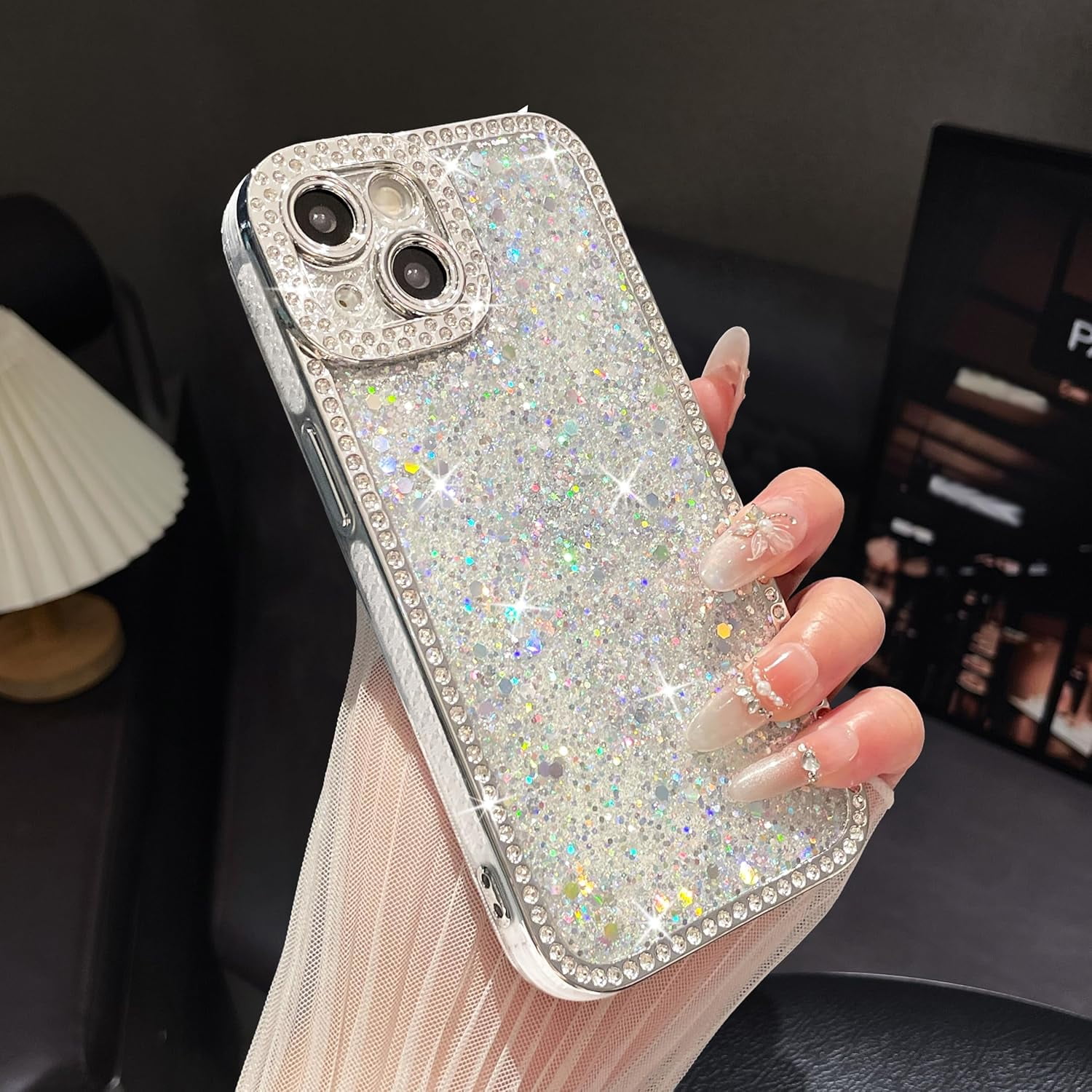 QICICI-Case For Iphone 13 Pro Max,Glitter Crystal Diamond Rhinestones Sequin Shiny Bling Sparkly ...