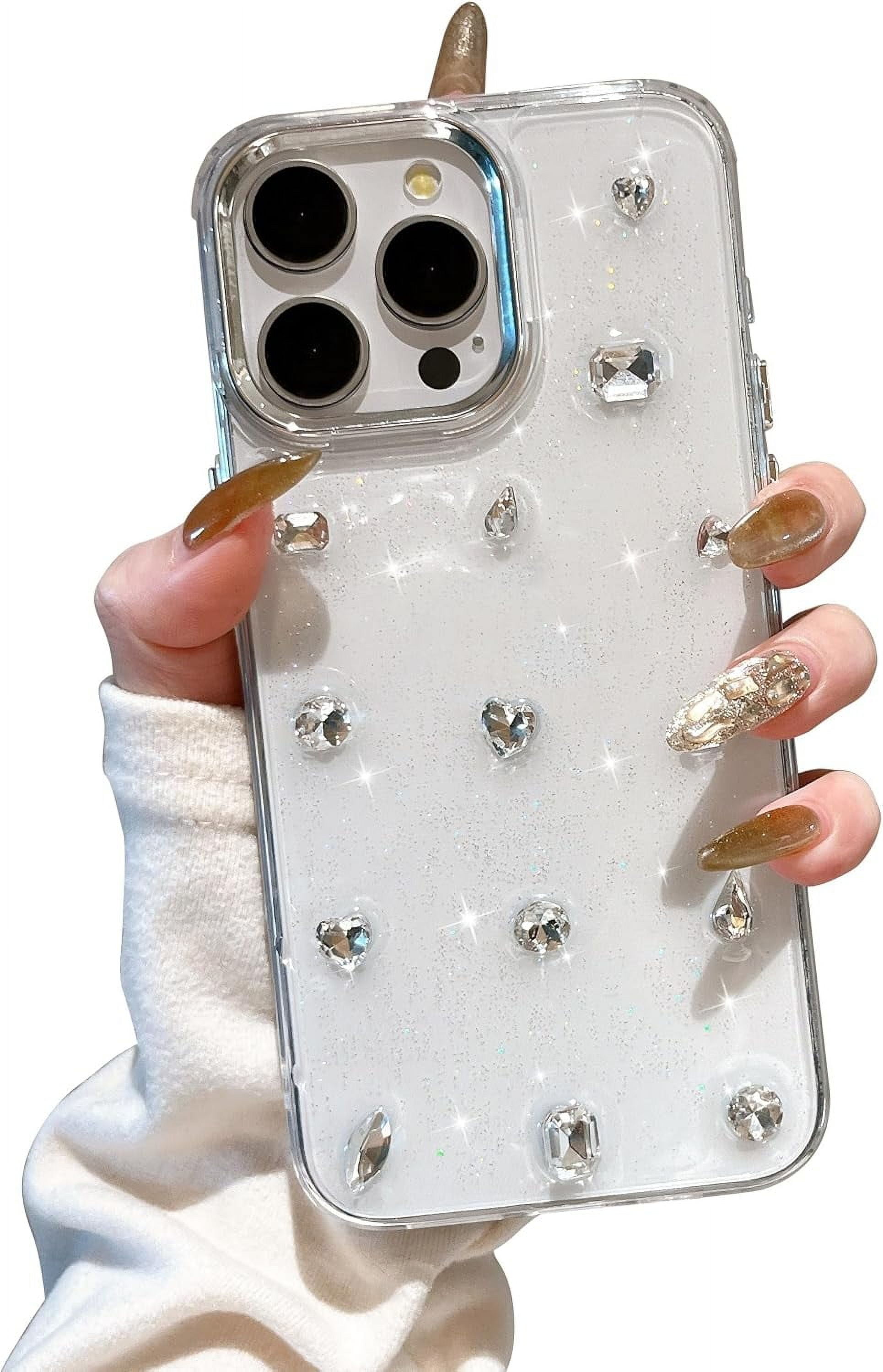 QICICI-Case For Iphone 14 Pro, Bling Glitter 3D Diamond Phone Case Cute ...