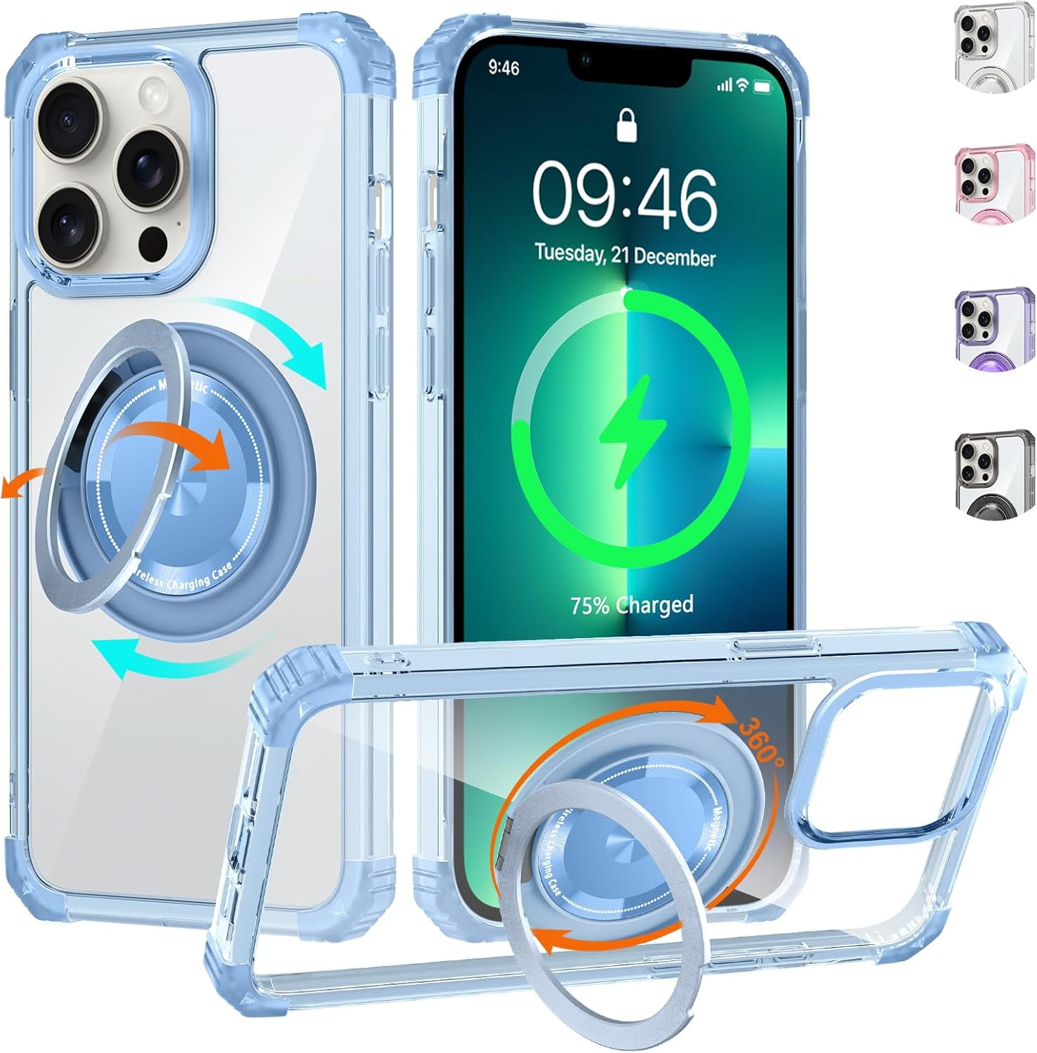 QICICI-Clear Case For Iphone 13 Pro Max Case With Magnetic 360 ...