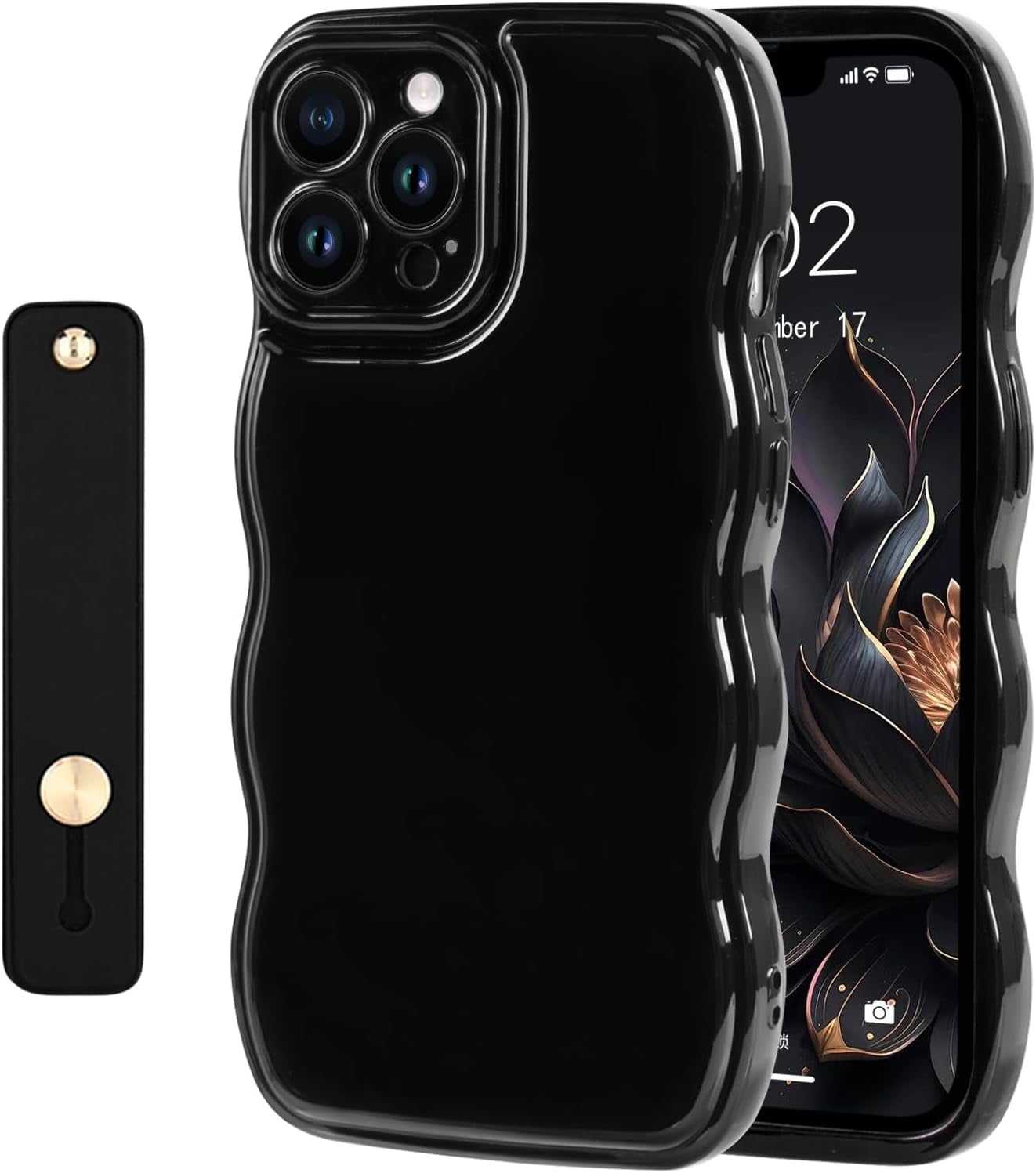 QICICI-Compatible With Iphone 15 Pro Max Case Cute Simple Wave Design Stylish Wavy Curly Frame ...