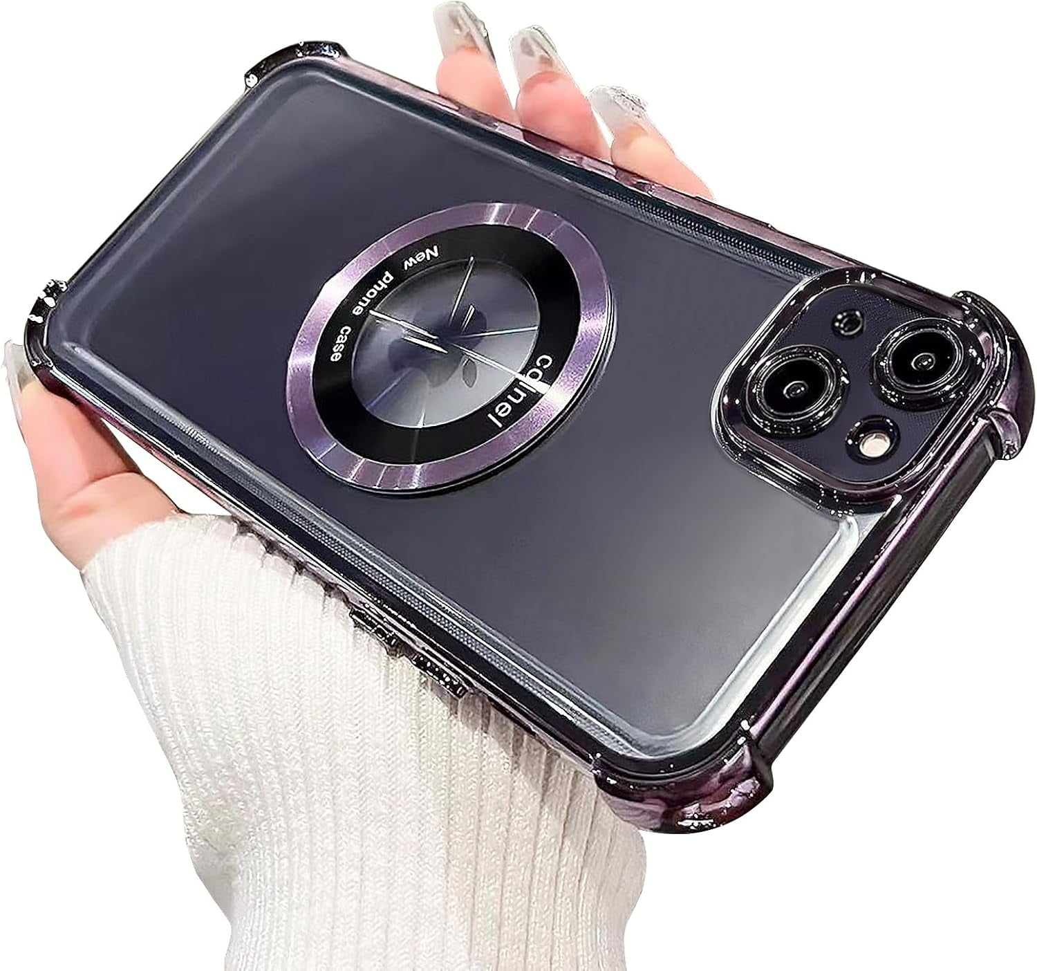 QICICI-For Iphone 13 Magnetic Transparent Case,Luxury Bling Four ...