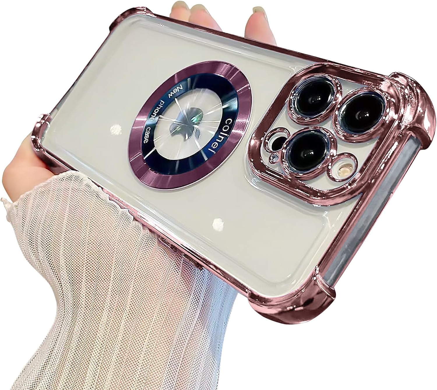 QICICI-For Iphone 14 Pro Max Magnetic Transparent Case,Luxury Bling ...