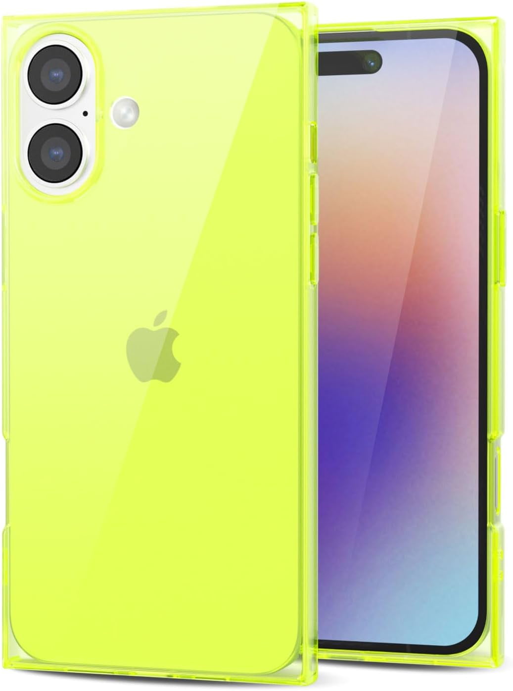 QICICI-For Iphone 16 Clear Case Rectangle Edge, Transparent Aesthetic ...