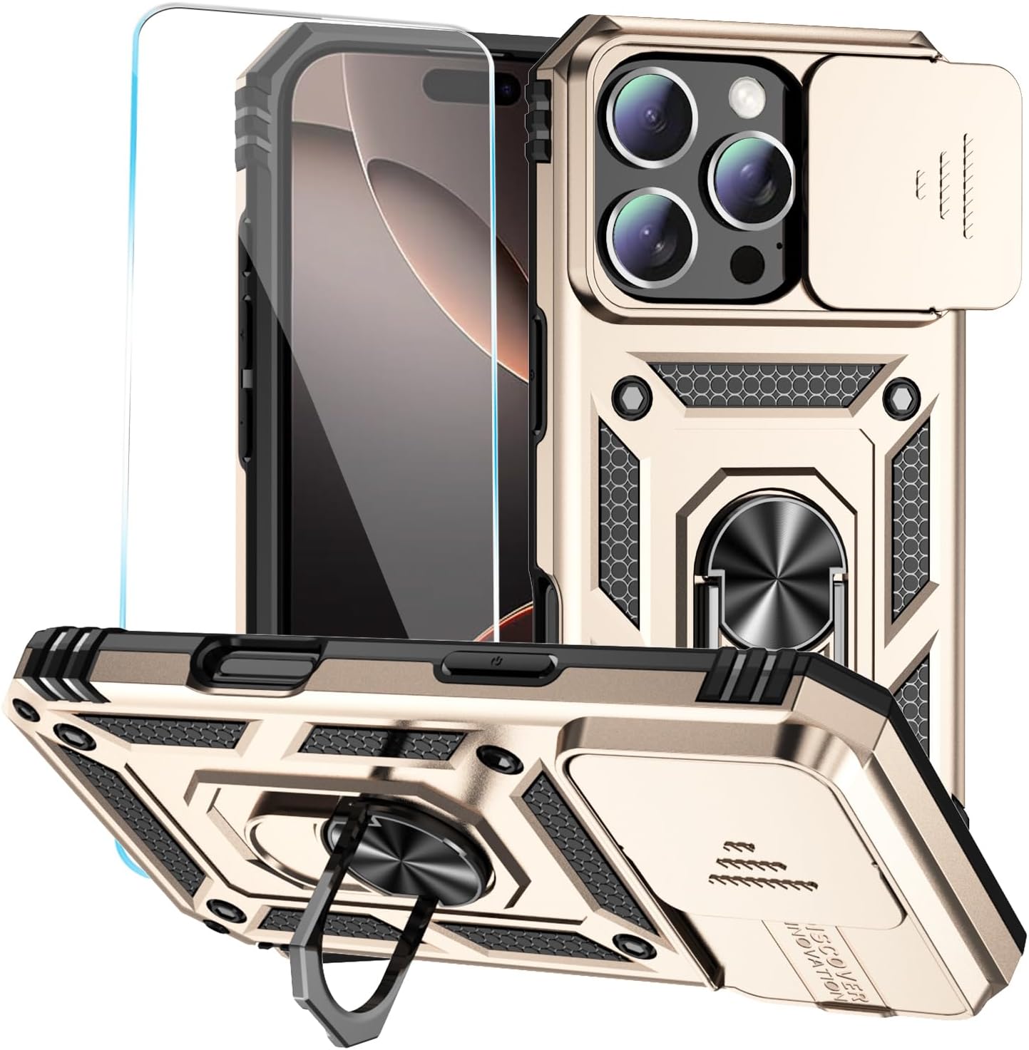 QICICI-For Iphone 16 Pro Max Case With Hd Screen Protector & Slide ...