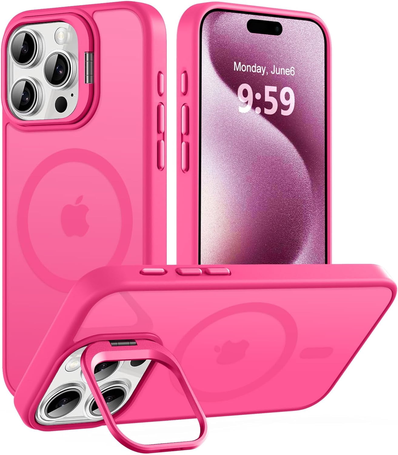 QICICI-Magnetic Case For Iphone 15 Pro With Kickstand, Compatible With ...
