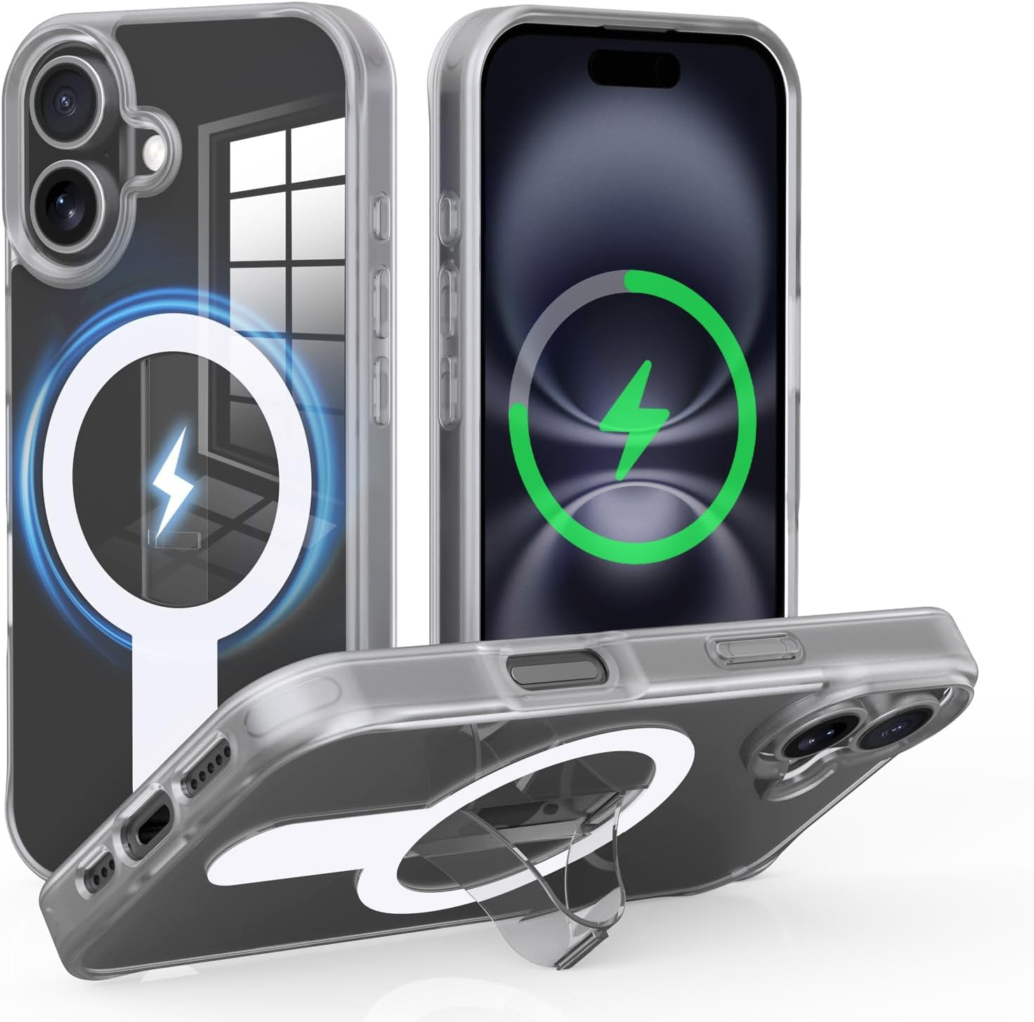 QICICI-Magnetic For Iphone 16 Case With Invisible Stand [Compatible ...