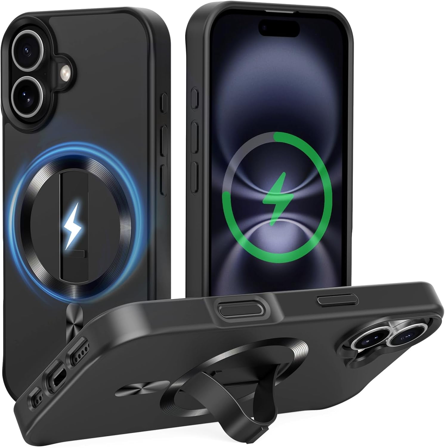 QICICI-Magnetic For Iphone 16 Plus Case With Invisible Stand ...