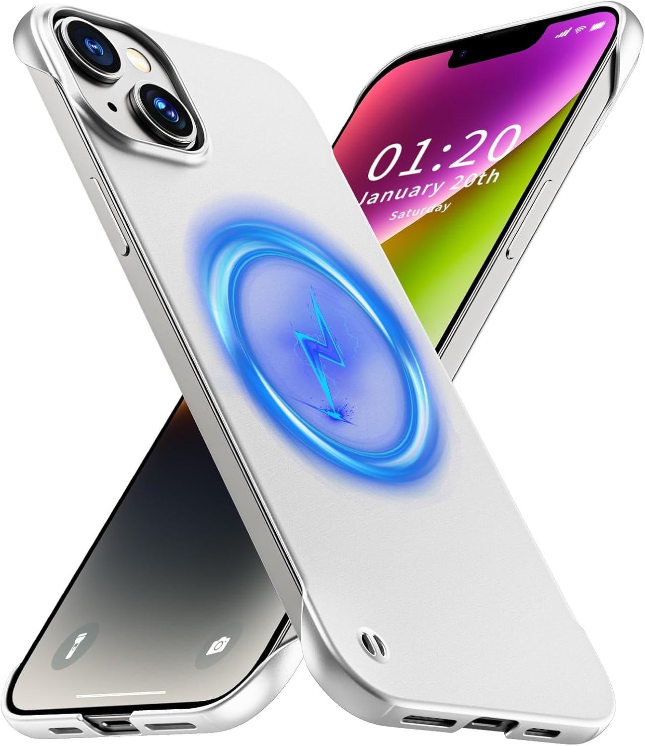 QICICI-Magnetic Ultra Thin Frosted Designed For Iphone 14 Frameless ...