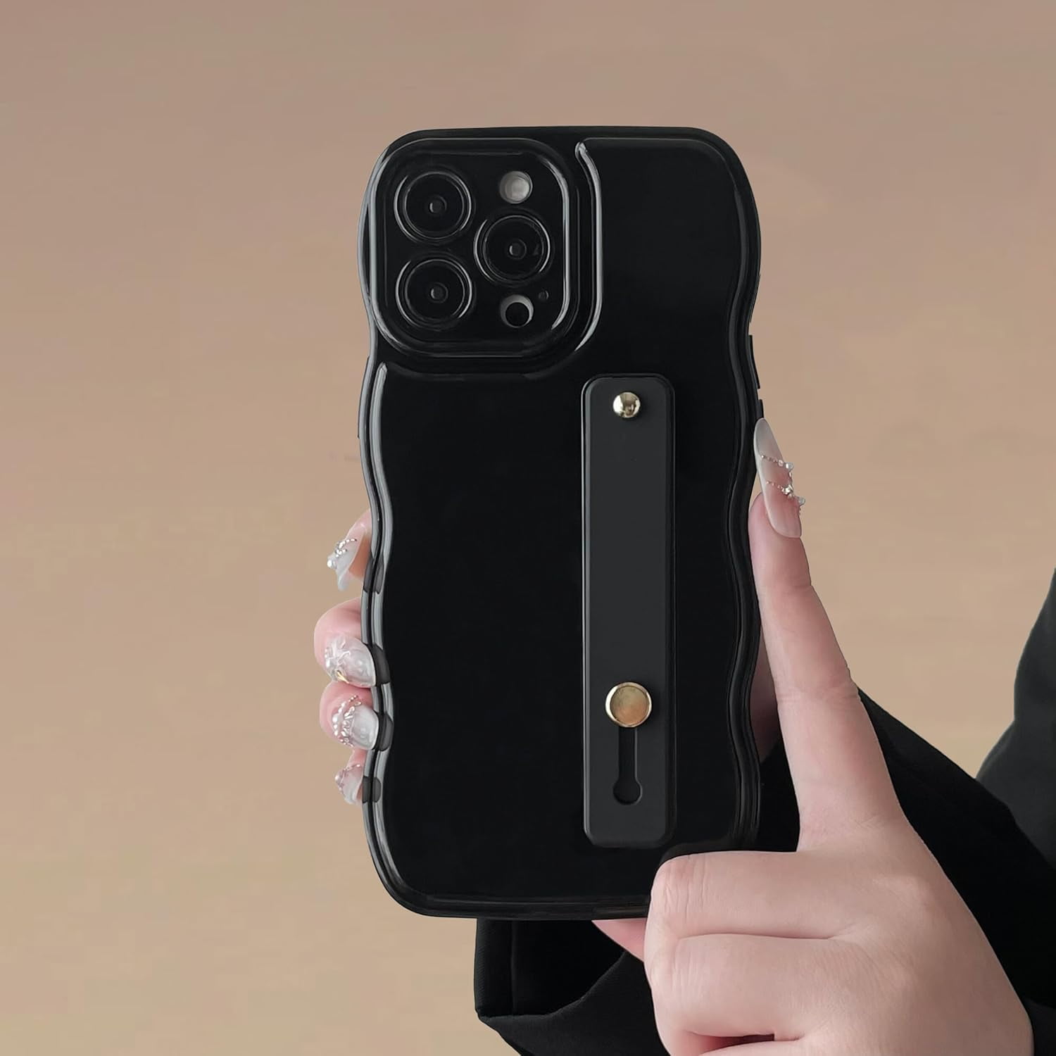 QICICI-Phone Case For Iphone 13 Pro Max With Flexible Adjustable Soft Finger Hand Wrist Strap ...