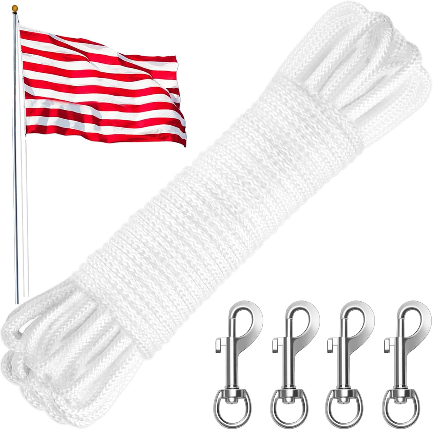 QIDITONG 1 Set Flag Rope Clips Flag Pole Accessories Sailing Rope Flag ...