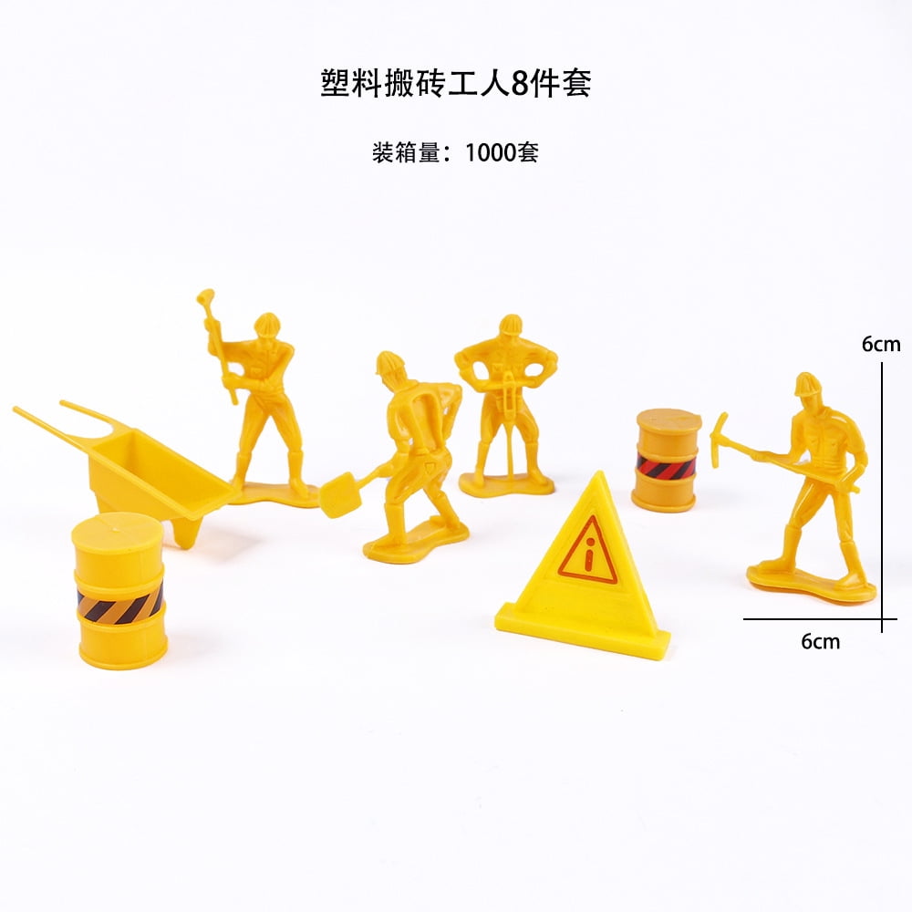 QIDITONG 1 Set Realistic Mini Construction Worker Figures Plastic ...